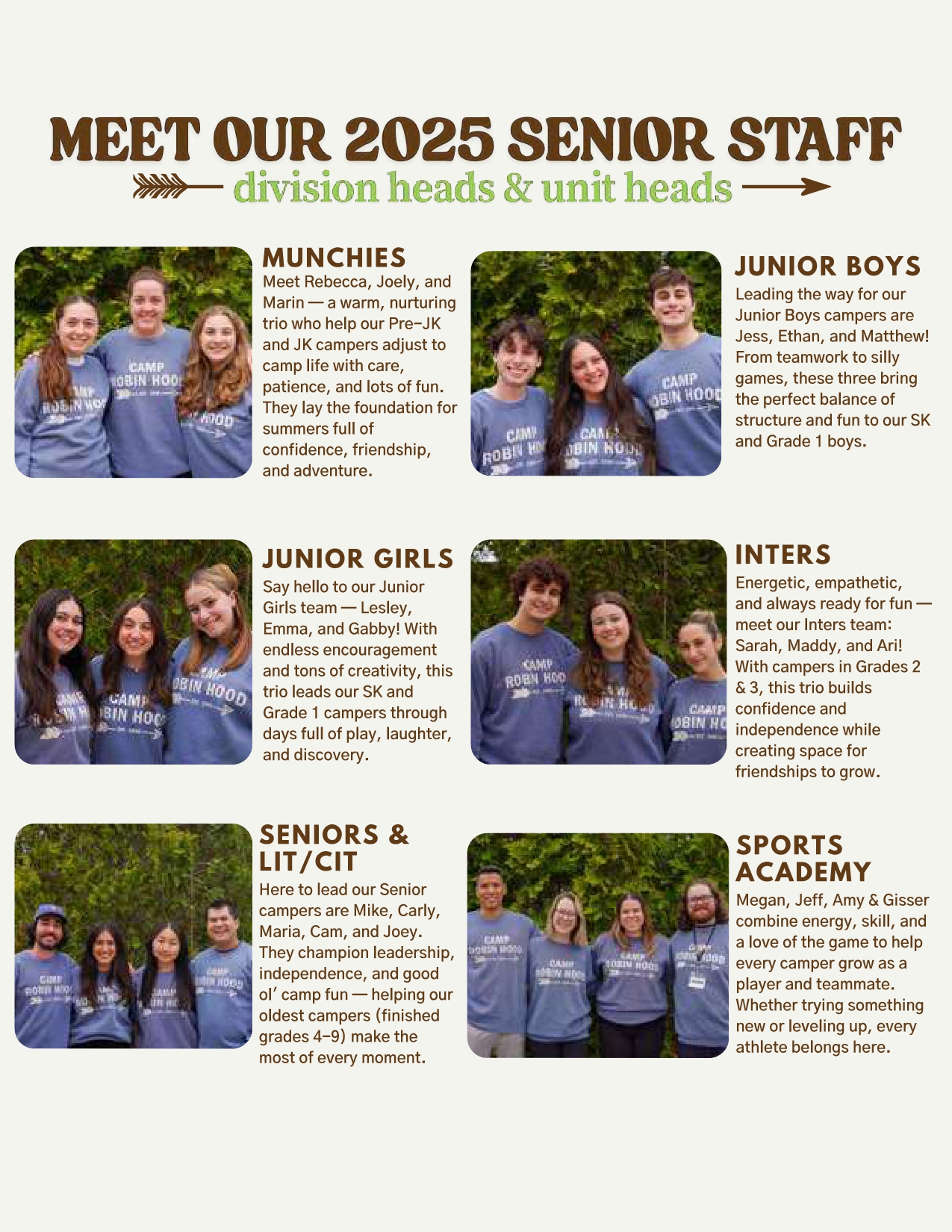 Meet Our Senior Staff 2025 - web - Camp Robin Hood - Summer Day Camp In ...